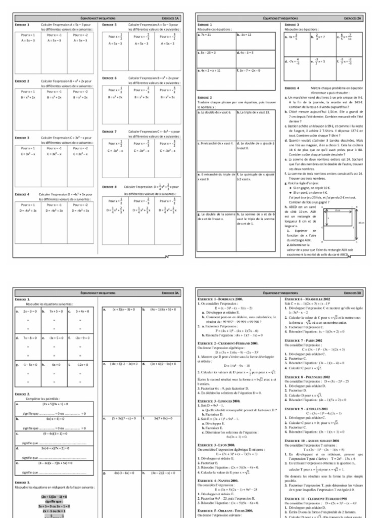 Serie Math 2eme Session 3ACSI | PDF