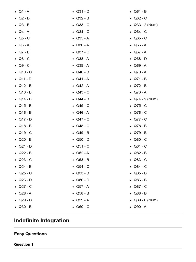 Indefinite Integrations DPP | PDF | Mathematical Objects | Trigonometric Functions