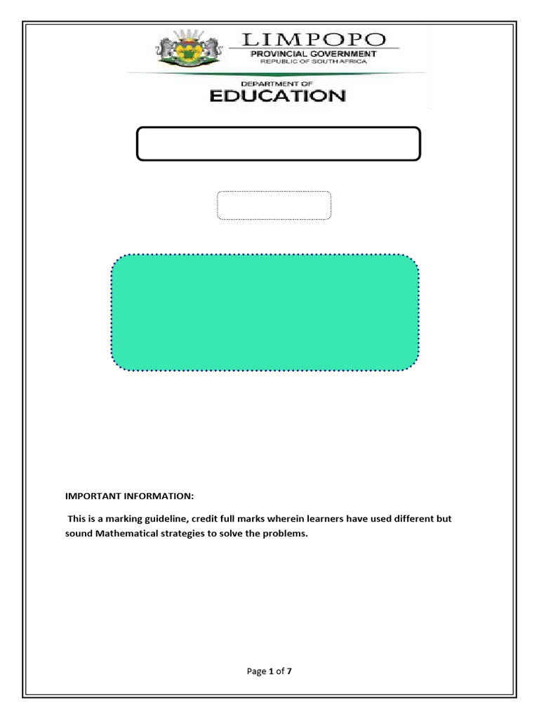 2024 Math GR 9 Term 3 Common Test Memo | PDF | Mathematics | Geometry