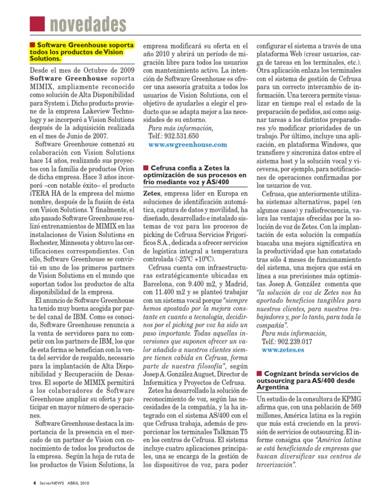 SGH Soporta Mimix | PDF | Outsourcing | Software