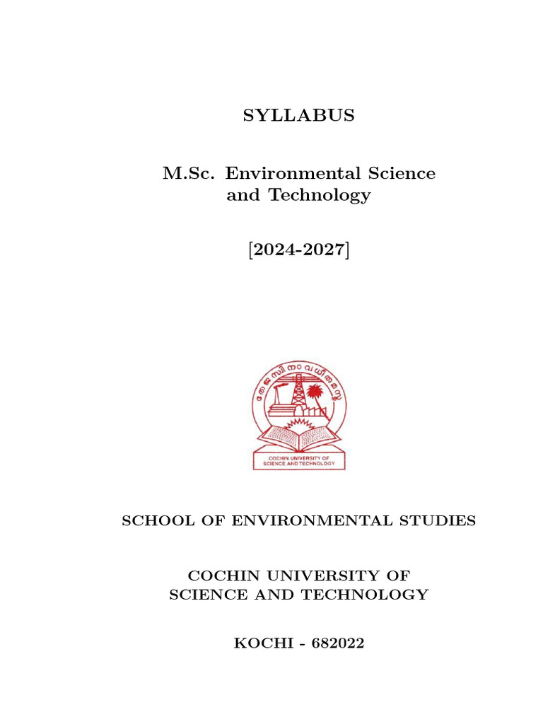 M.Sc. Environmental Science Syllabus 2024-2027 | PDF | Ecology | Soil
