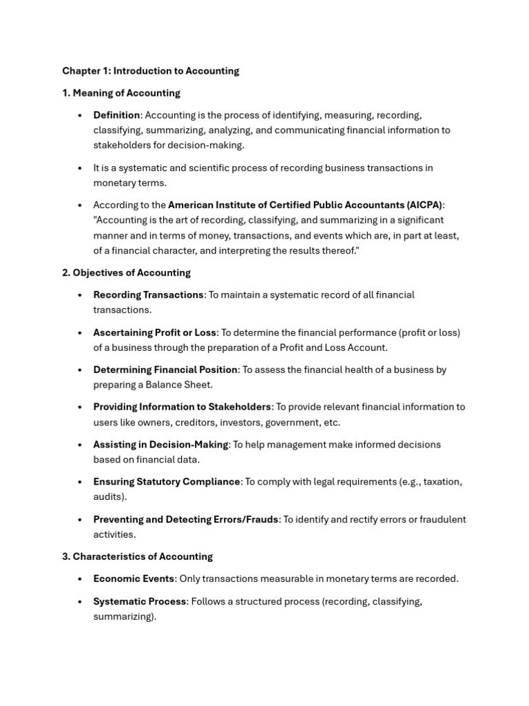 CLASS XI Accountancy Chapter 1 | PDF | Accounting | Expense