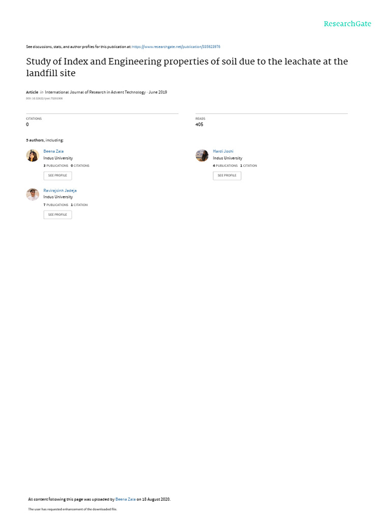 Study of Index and Engineering Properties of Soil | PDF | Waste | Soil