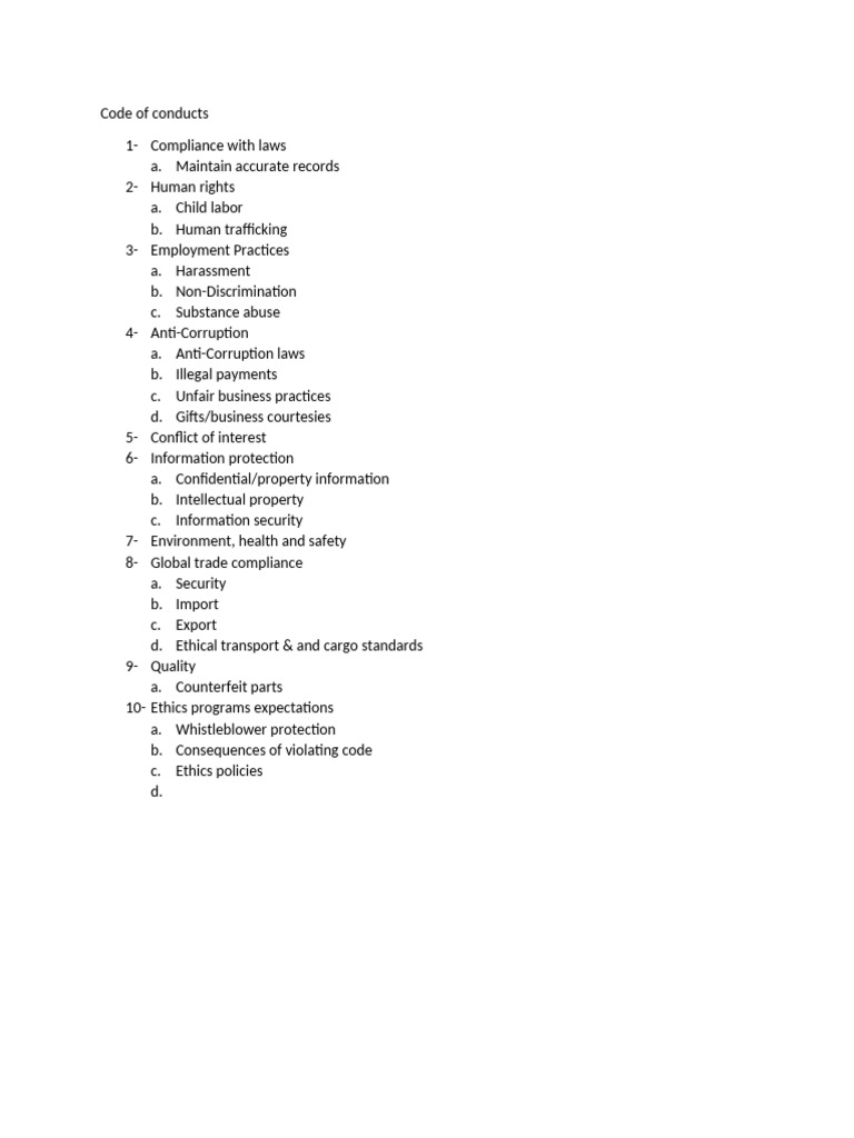 Code of Conducts | PDF
