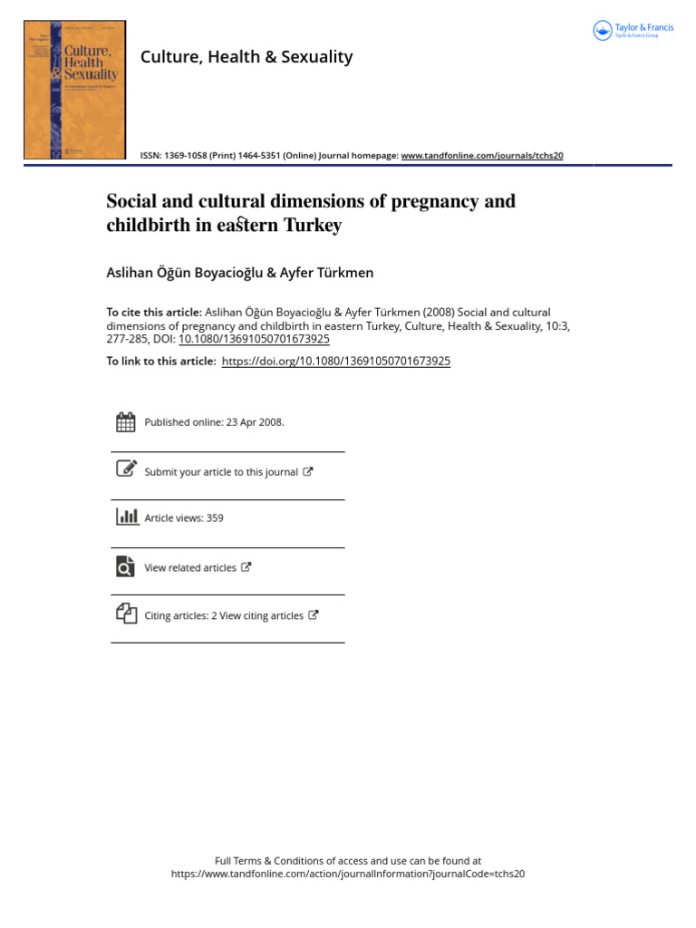 Social and Cultural Dimensions of Pregnancy and Childbirth in Eastern ...