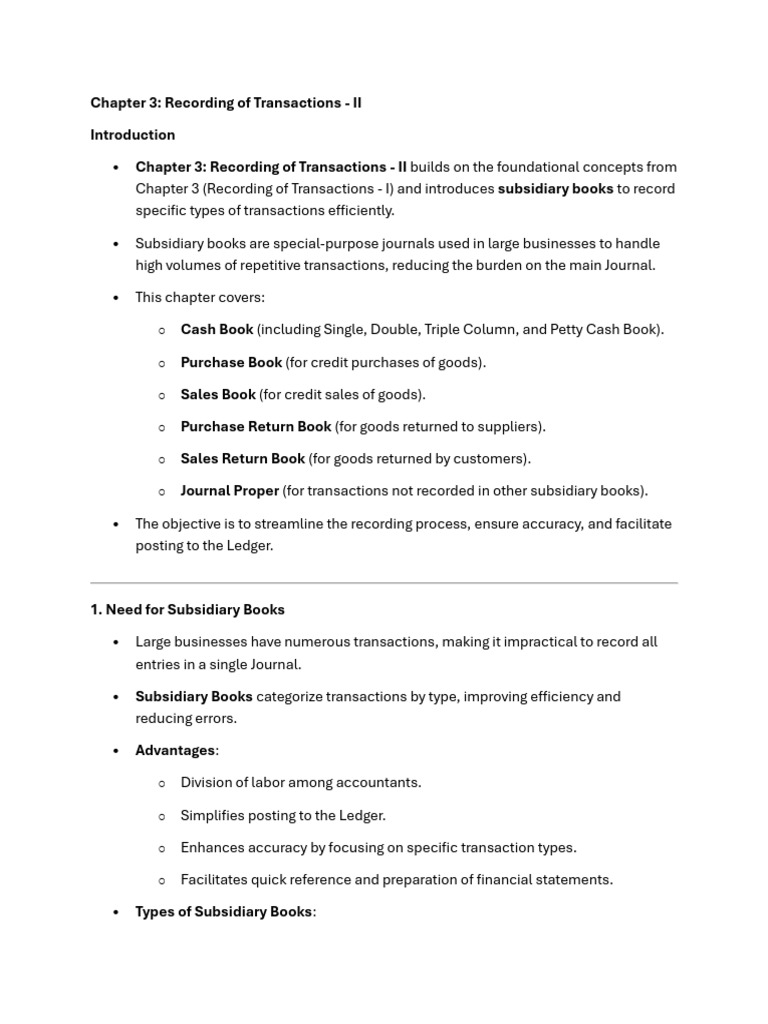 CLASS XI Accountancy Chapter 3-Recording of Transactions-II | PDF ...