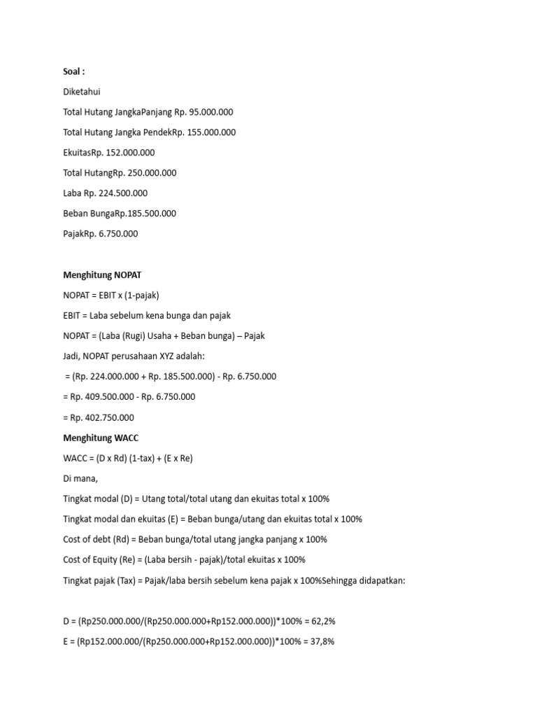 Contoh Soal WACC | PDF