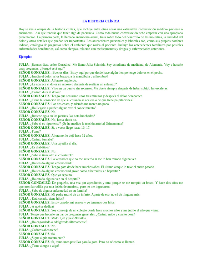 La Historia Cl¡nica. Qu Es, C Mo Se Hace | PDF | Medicina CLINICA | Especialidades Medicas