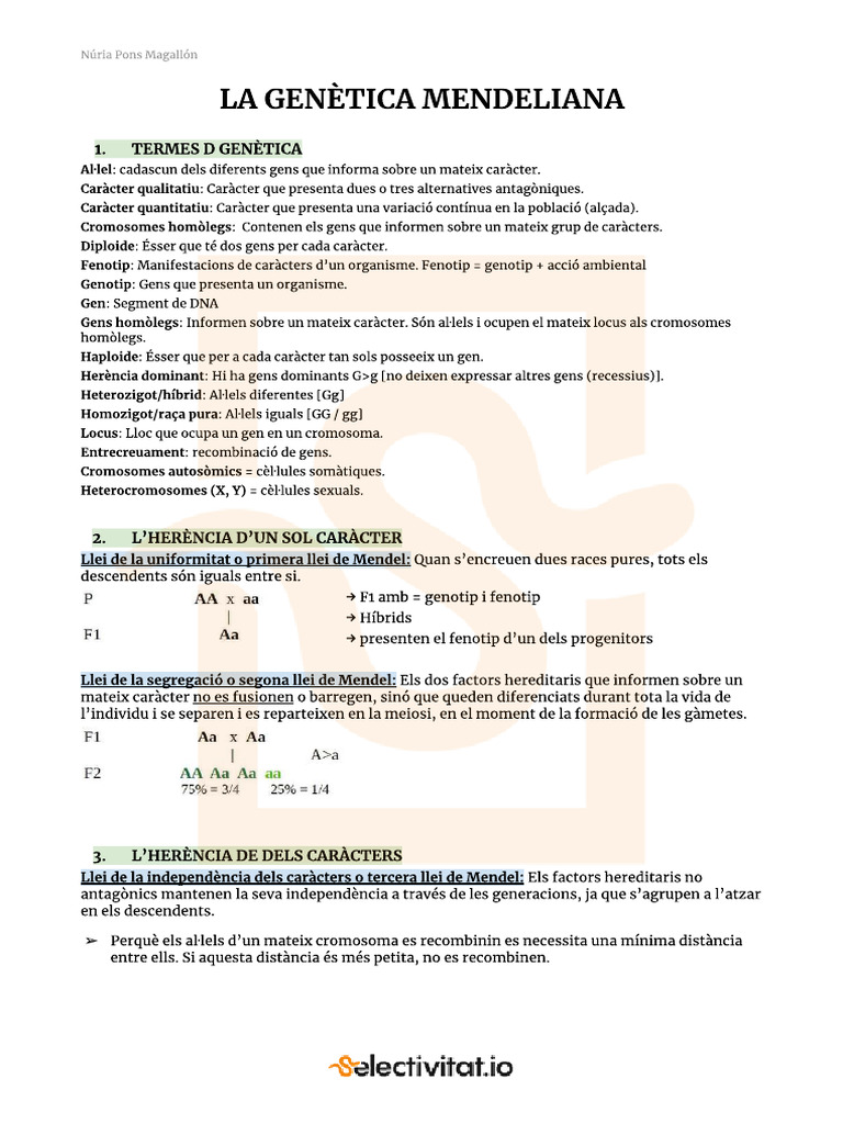 Genetica Mendeliana | PDF