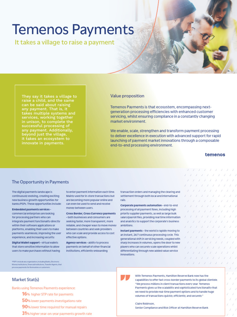 Temenos Payments Solution Overview | PDF | Cloud Computing | Banks