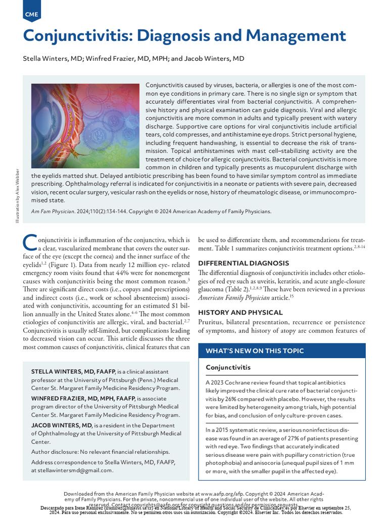 Conjunctivitis - Diagnosis and Management | PDF | Allergy | Diseases ...