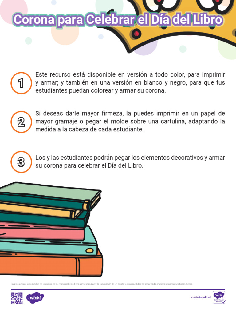 CL A 1739191020 Manualidad Corona para Celebrar El Dia Del Libro - Ver ...