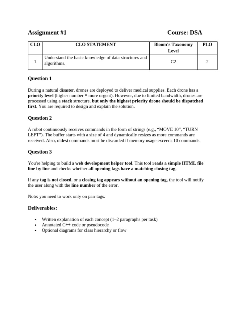 DSA Assignment#1 | PDF