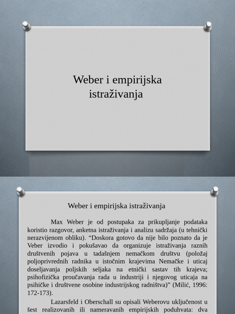 Weber I Empirijska Istrazivanja | PDF