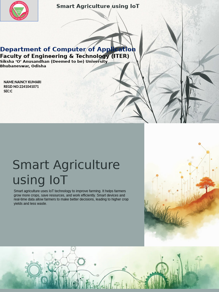 Smart Agriculture Using IoT | PDF | Agriculture | Internet Of Things