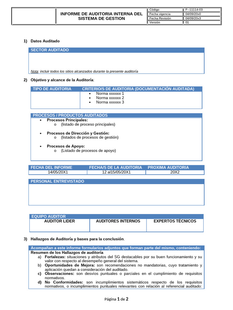 Informe de Auditoría Interna 2023 | PDF | Auditoría | Business