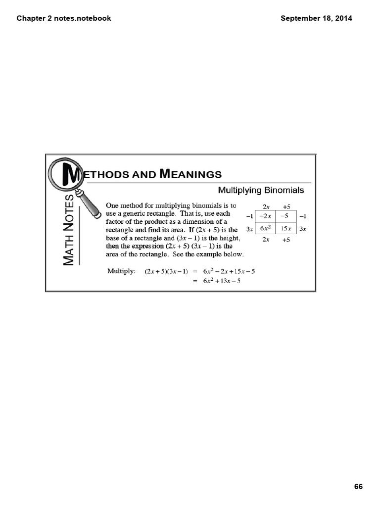 CPM Algebra1 - Chapter - 2 - Notes - 14 | PDF