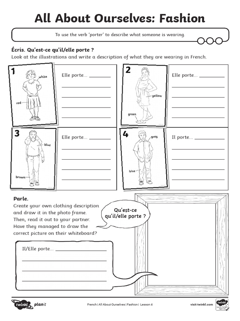 Fashion Activity Sheet | PDF | Clothing | Softlines (Retail)