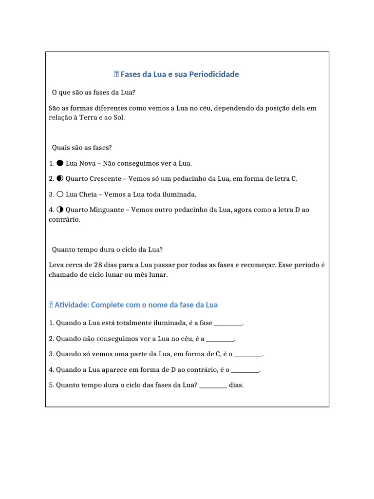 ?ativ 14.04 Fases Da Lua e Sua Periodicidade | PDF