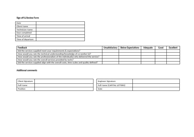 Nebula Sign Off Sheet V2 | PDF