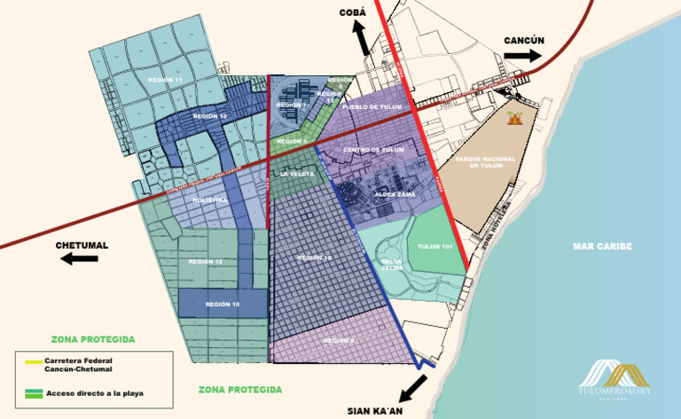 Tulum Mapa-Regiones | PDF