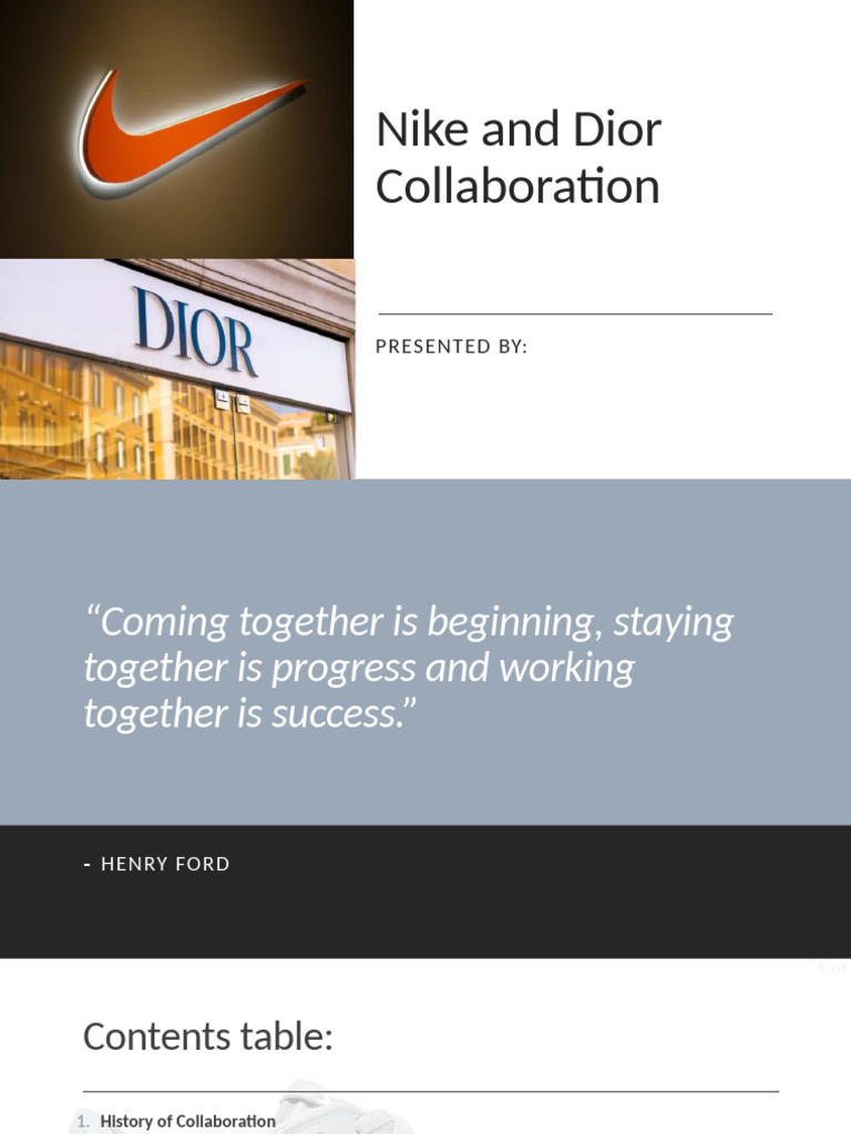 Nike x Dior Collaboration Overview | PDF