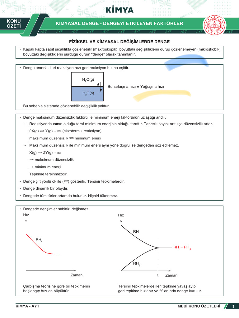 Kimya Denge 1 | PDF