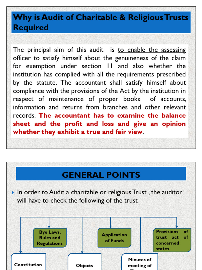 Audit Requirements for Charitable Trusts | PDF | Audit | Auditor's Report