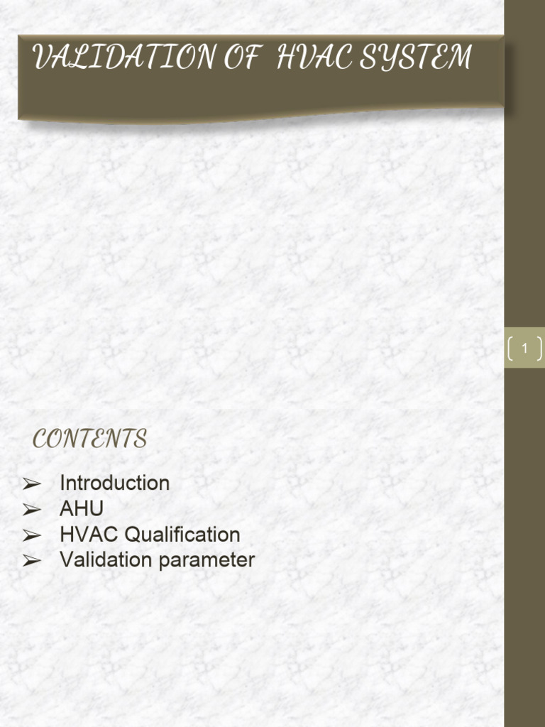 Validation of Hvac | PDF | Verification And Validation