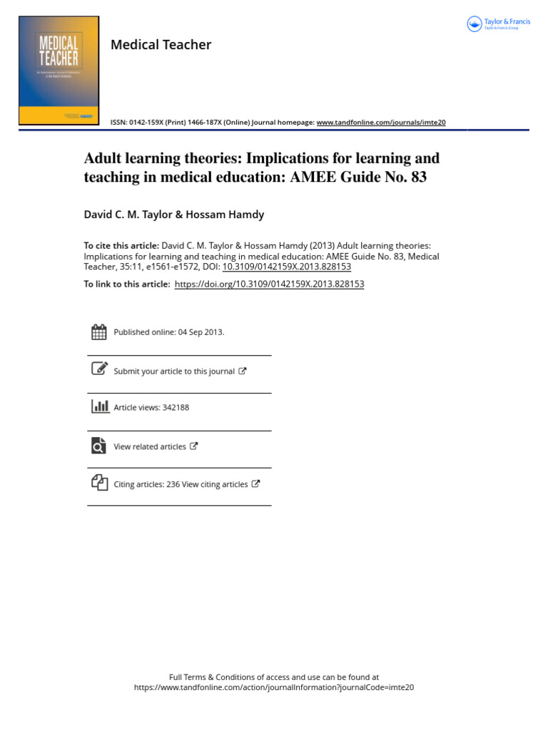 Adult Learning Theories in Medical Education | PDF | Constructivism ...
