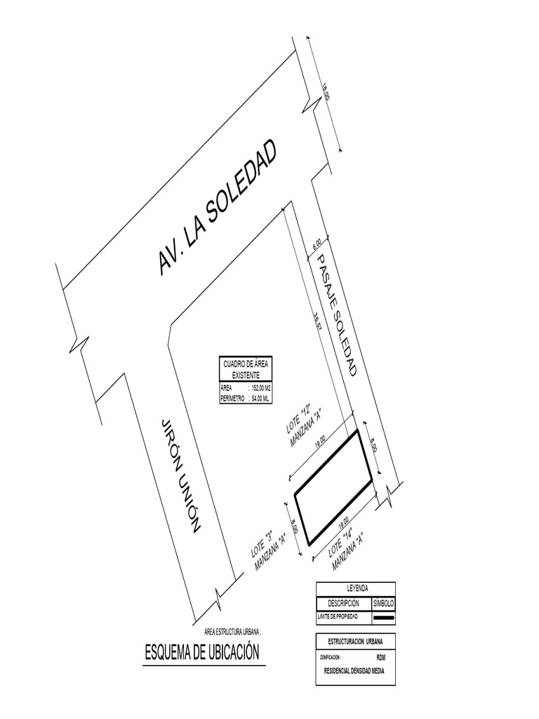 Estructura Urbana y Zonificación 152 m² | PDF