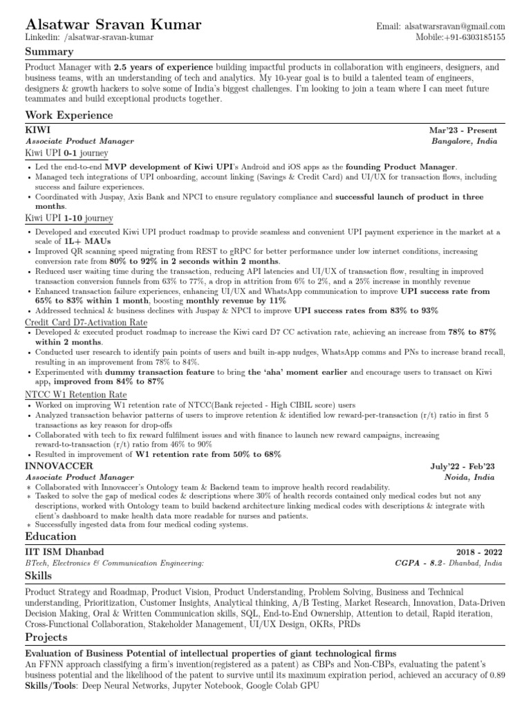 Alsatwar Sravan Kumar CV1404 2 | PDF