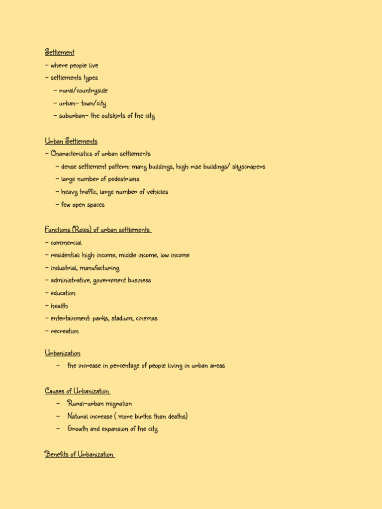 Geography - Settlement | PDF