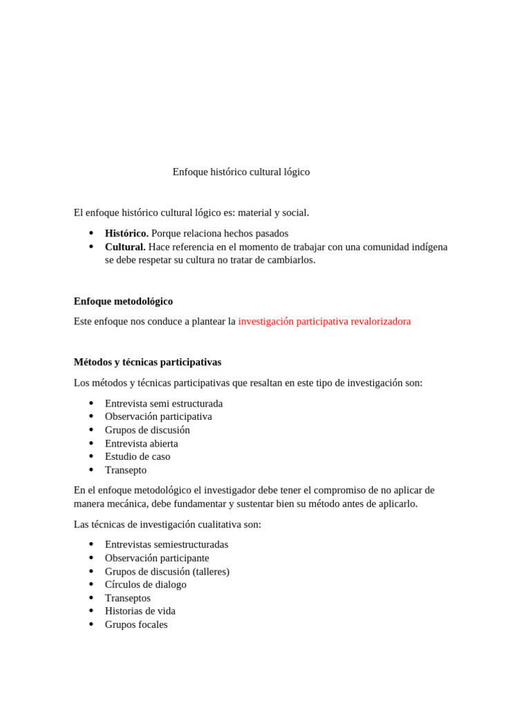 Enfoque Histórico Cultural Lógico MARIA | PDF