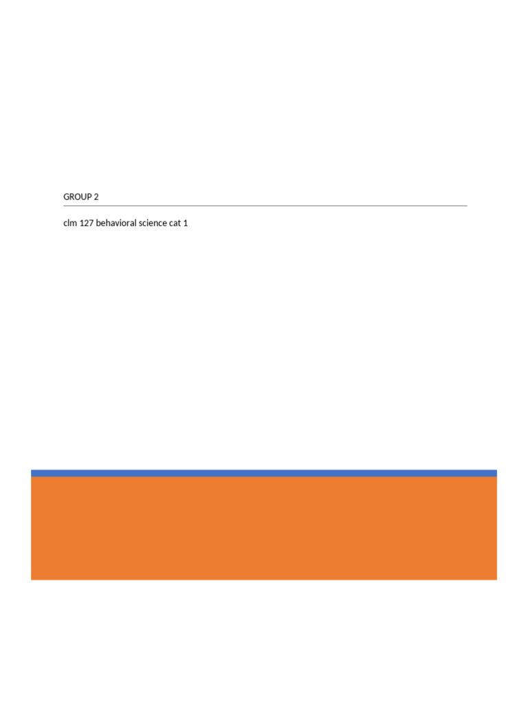 Behavioral Science Cat 1 Group 2 | PDF