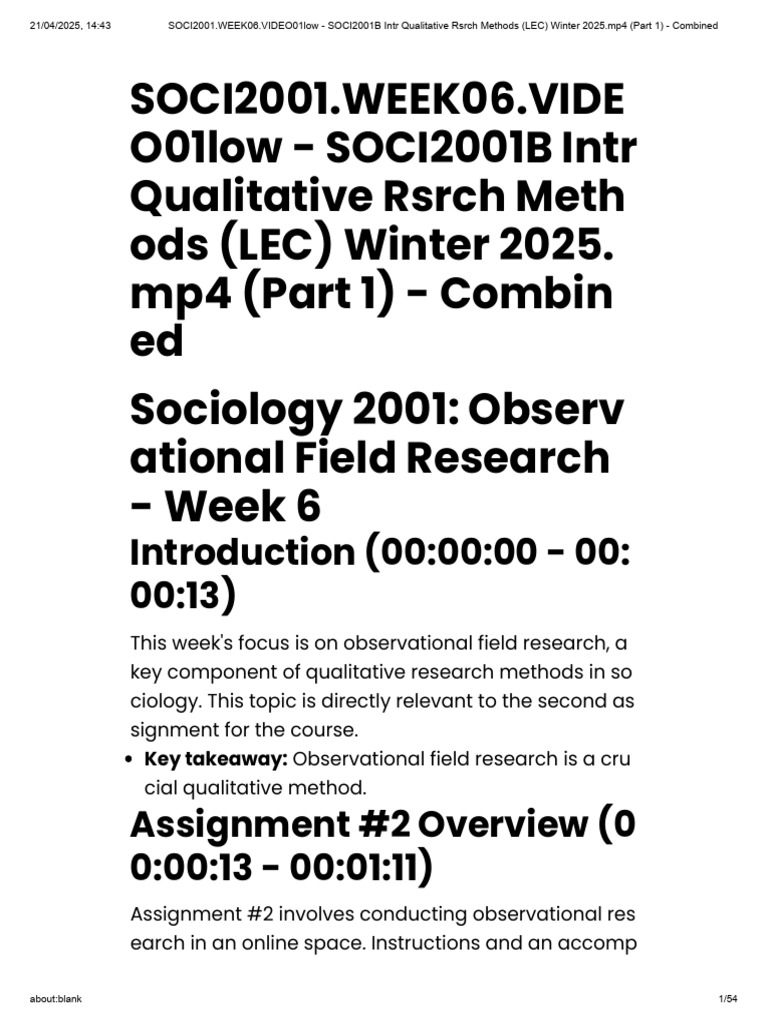 SOCI2001.WEEK06.VIDEO01low - SOCI2001B Intr Qualitative Rsrch Methods (LEC) Winter 2025.mp4 ...