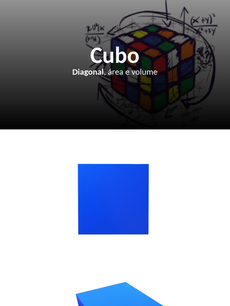 (Matemática) (Cubo) - Diagonal, Área e Volume Do Cubo | PDF ...