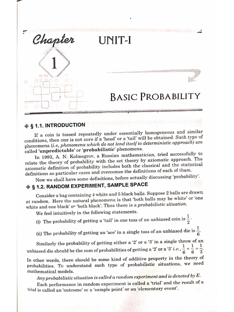 Unit 4 - Probability Theory | PDF