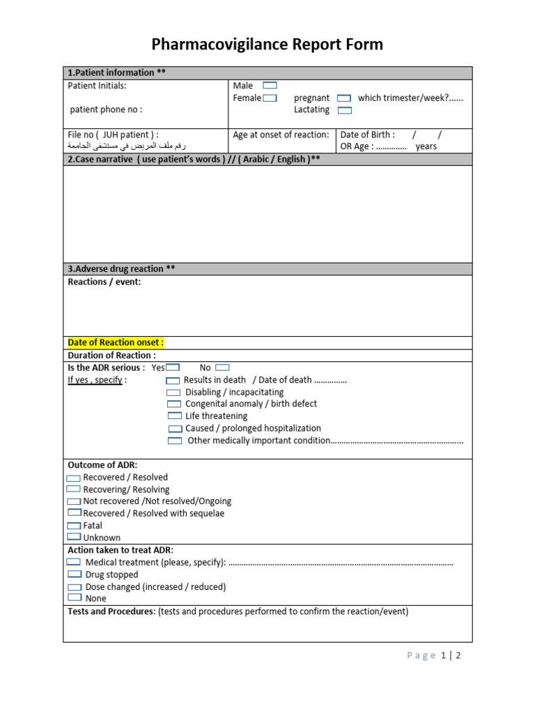 Pharmacovigilance Report | PDF | Pharmacovigilance | Dose (Biochemistry)