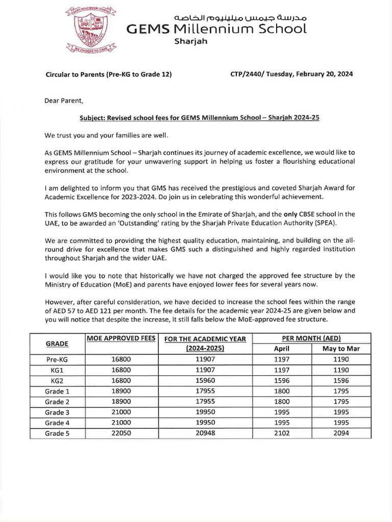 Fee Structure 2024-25 | PDF