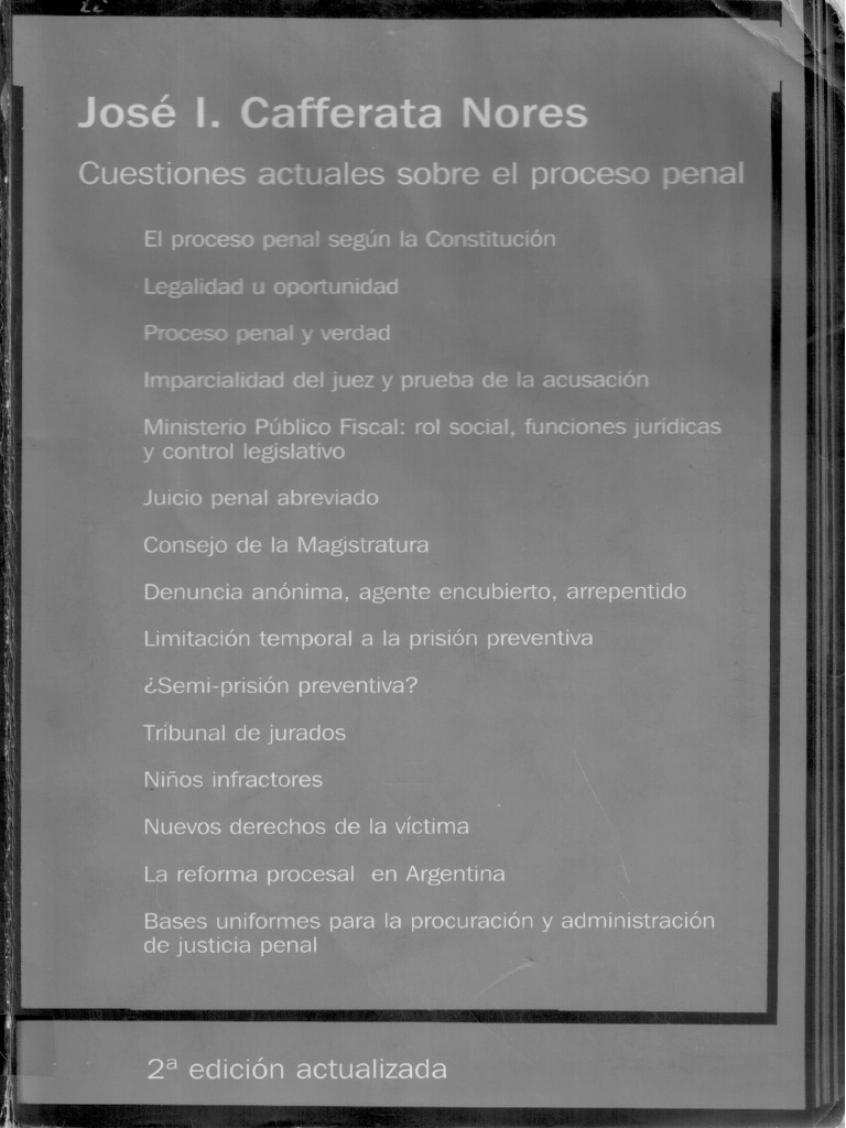 Cafferata Nores. Cuestiones Actuales Sobre El Proceso Penal | PDF