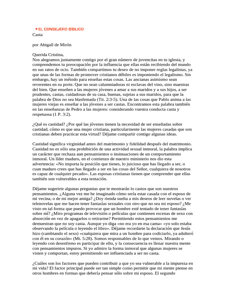 Casta | PDF | Castidad | Moralidad