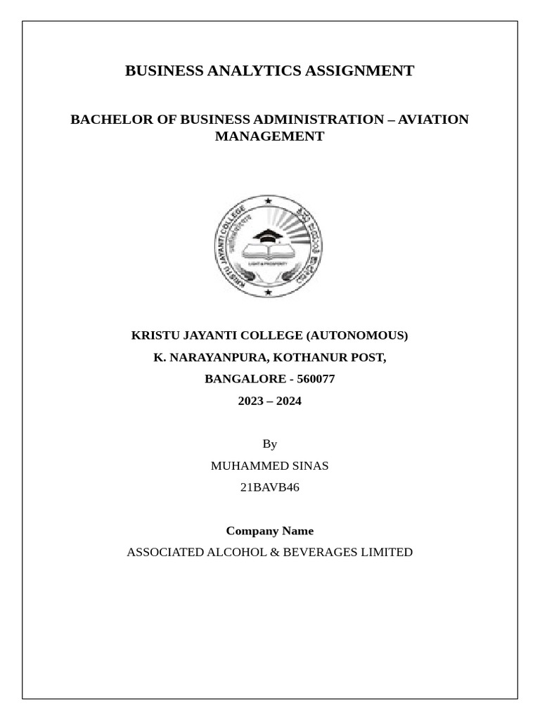 Bussiness Analytics Assignment | PDF