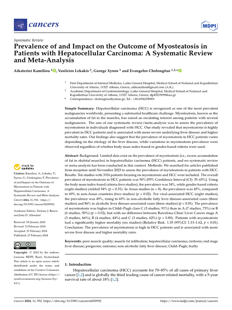 Mioesteatose Nash CHC | PDF | Systematic Review | Meta Analysis