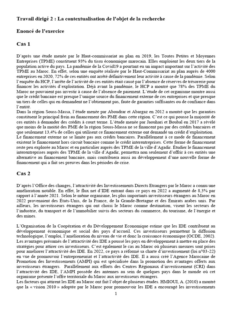 Enoncé de Lexercice | PDF | Maroc | Investisseurs