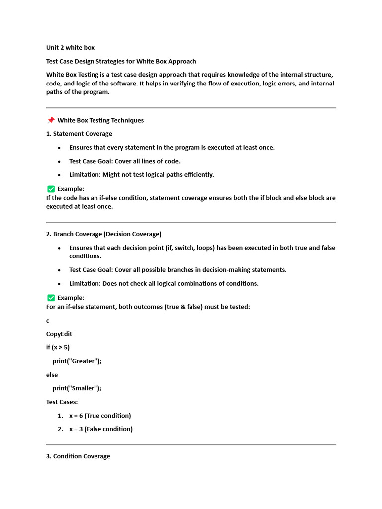 White Box Testing Strategies Explained | PDF | Mathematical Logic ...