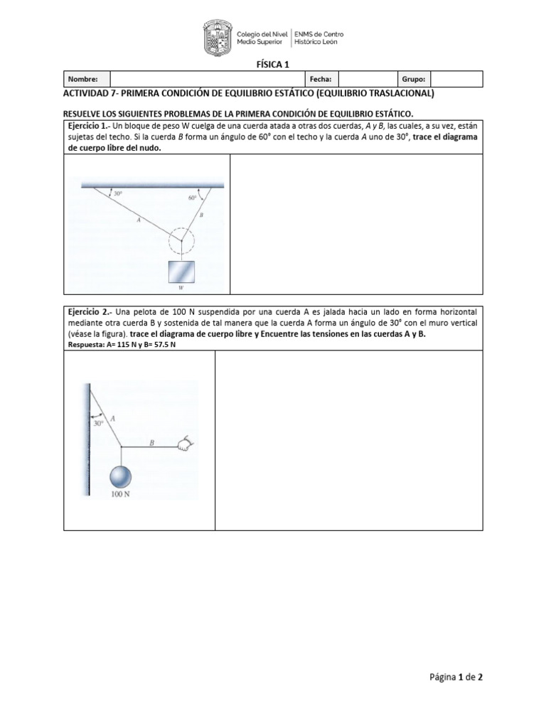Actividad 7-Primera Condicion de Equilibrio Estatico | PDF
