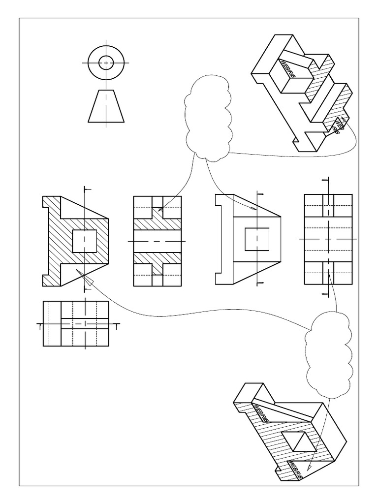 Engineering Graphics: Sectioning Castings | PDF | Geometry | 3 D ...