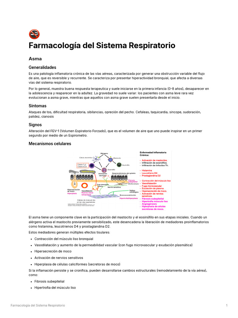 Farmacología del Asma y EPOC | PDF | Asma | Inflamación