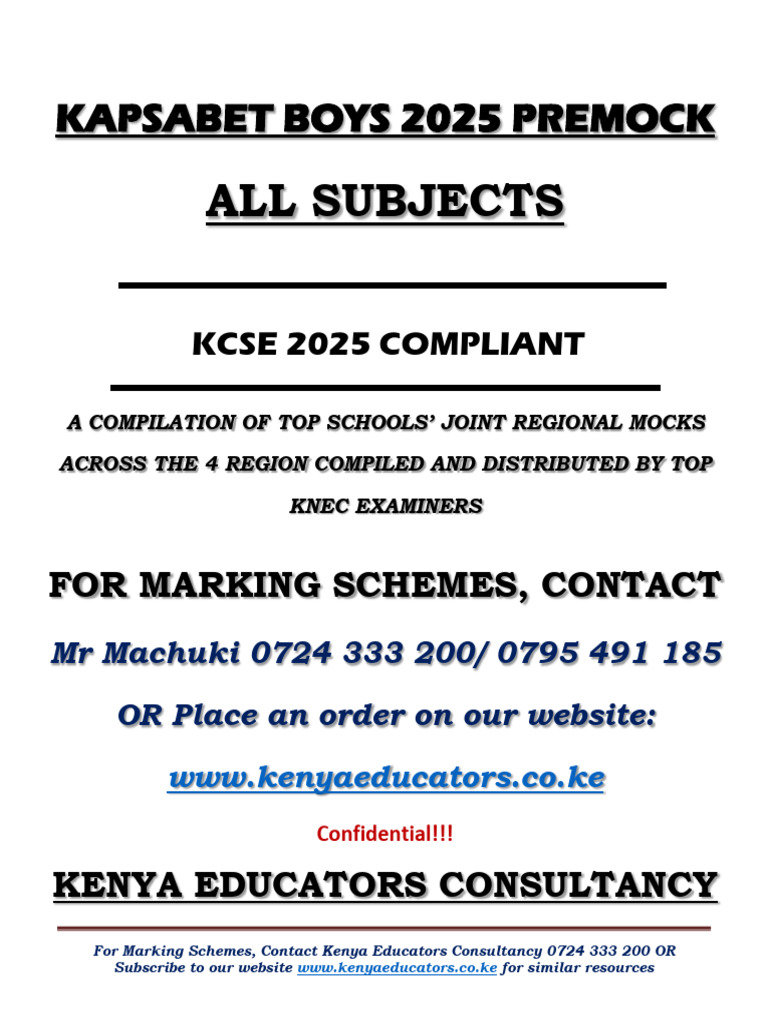 Kcse 2025 Kapsabet Boys Premock 1 | PDF | Weed | Supply (Economics)